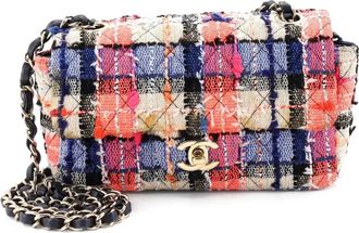 Chanel Classic Single Flap Bag Quilted Tweed Mini crossbody bag - Mehrfarbig