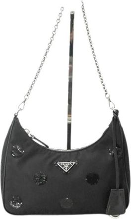 Prada Sac bandouli&egrave;re vintage en nylon pr&eacute;-poss&eacute;d&eacute; - Femme - Pre-owned - Noir - Taille: ONE Size