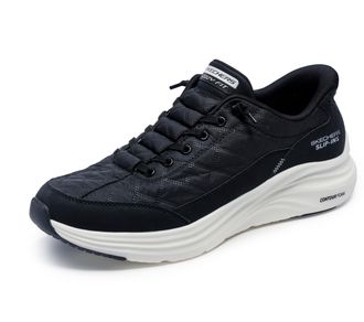 Skechers Herren Contour Foam Cozy Fit Hands Free Slip In Sneaker, Schwarz/Weiß, 42 EU Weit