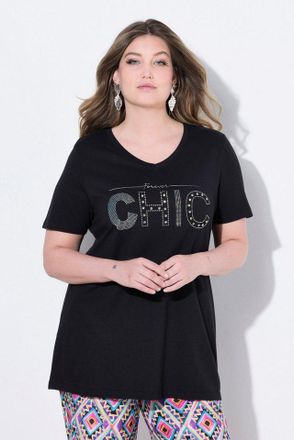 Miamoda T-Shirt T-Shirt Komfort Fit Glitzer-Schriftzug