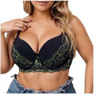 Generic Soutien-gorge 2026 pour femme avec armatures sexy rehauss&eacute; et soutien am&eacute;lior&eacute;s, lingerie confortable &agrave; couverture compl&egrave;te, Vert, 105D