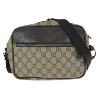 Gucci Pre-owned GG Supreme Canvas Leder Schultertasche - - Pre-owned - Damen - Beige - ONE SIZE