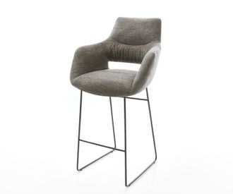 DELIFE Barstuhl Yago-Flex Boucl&eacute; Soft Schlamm Kufengestell Metall Schwarz Taschenfederkern, Barst&uuml;hle