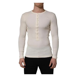 Dolce & Gabbana Henley Pullover Sweater - - Knitwear - Herren - Wei&szlig; - S