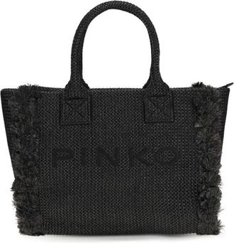 Pinko Beach Rafia Tote Bag - - Bags - Damen - Schwarzk - ONE SIZE