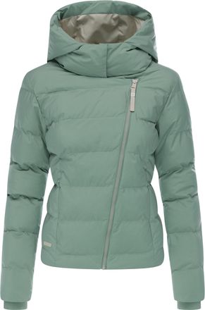 Ragwear Damen wasserdichte Winterjacke warme Steppjacke mit asymmetrischem Reißverschluss und Kapuze Harlen YOUMODO Dusty Green Gr. XS