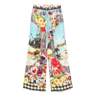 Camilla Blumenmuster Seidenhose - - Trousers - Damen - Mehrfarbig - S