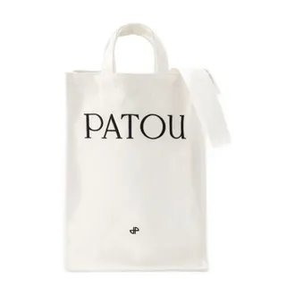Patou Womens Logo-Printed Cotton Tote White