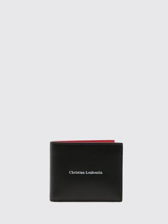 Christian Louboutin Bifold-Geldb&ouml;rse aus Kalbsleder mit Kontrastlogo