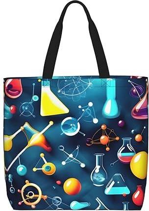 Generic Chimie Abstraite Des Sciences Sac Fourre-Tout L&eacute;ger Tote Bag Grand Sac Courses Pour Universit&eacute; Travail Shopping