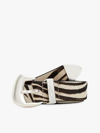 Tommy Hilfiger Ceinture &agrave; motif z&egrave;bre et boucle abstraite