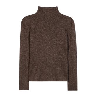 Luisa Cerano Femme, Pulls, Brun, Taille: 42 FR Pull Slim &agrave; Col Roul&eacute;