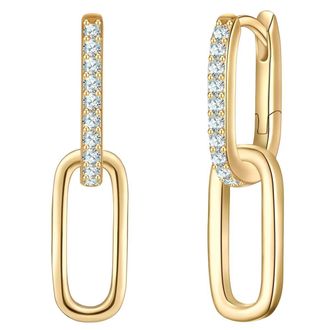 Glanzst&uuml;cke M&uuml;nchen Ohrringe - Sterling Silber Creolen Zirkonia - Gr. unisize - in Gold - f&uuml;r Damen