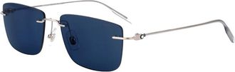 Montblanc Rechteckige Sonnenbrille - - Accessories - Herren - Grau - 56 MM