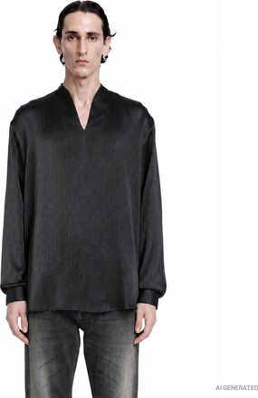 Giorgio Armani Hammered Silk Satin Shirt