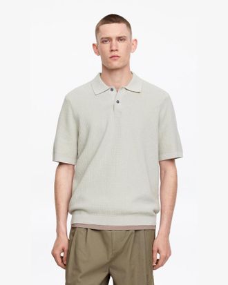 Arket Gestricktes Poloshirt Aus Baumwolle -Gr&uuml;n