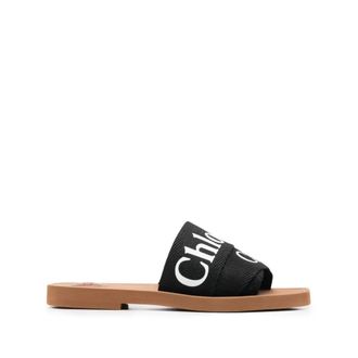 Chlo&eacute; Sandale en bois - Femme - Chaussures - Noir - Taille: 35 EU