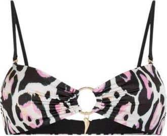 Roberto Cavalli Femme, Maillots de bain, Rose, Taille: 44 FR Haut de bikini &agrave; imprim&eacute; jaguar