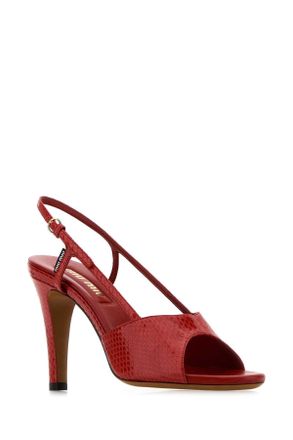 Miu Miu Womens Red Leather Sandals Rosso Sandali