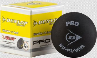 Dunlop Dunlop Pro Squashball 2 gelbe Punkte, superslow 1 Ball Farbe: schwarz (black)