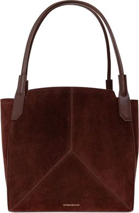 Victoria Beckham sac à main en cuir à détail de logo - Marron