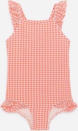 Arket Badeanzug Aus Seersucker -Orange