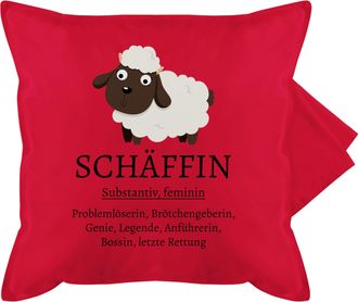 Shirtracer Kissenbezug - Kollegen - Kissen - Schäffin substantiv | Cheffinnen Geschenk Chefin Wichtelgeschenk lustig | Geschenke Chefinnen 50 x 50 cm - Rot - abs