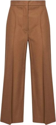 Max Mara Pantalon Large Court - Femme - Pantalons - Brun - Taille: 36 FR