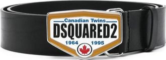 Dsquared2 Ceinture &agrave; plaque logo - Homme - Accessoires - Noir - Taille: 100 CM