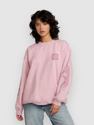 Rvca Baggie Boyfriend Crew Sweater lush lilac