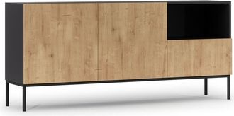 Best Mobilier Bestmobilier - Felicia - buffet bas - effet bois et noir - 180 cm