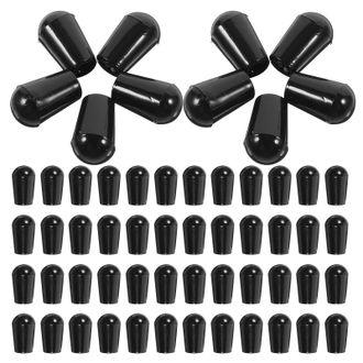 NUOBESTY 100 St&uuml;ck Drahtendschutz Endkappen aus Schwarzem Gummi 4mm Rundhaken Schutzkappen f&uuml;r Ornamenthaken Vielseitige Drahtspitzen Abdeckungen f&uuml;r Haushalt 