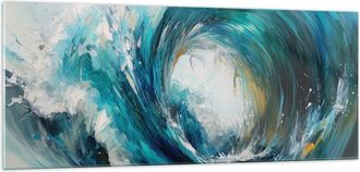 Arttor Panorama Bilder auf Glas 100x40cm Glasbild Ozean Welle St&uuml;ck Gro&szlig; Wanddeko Bild im Glas Schlafzimmer K&uuml;che Wandbilder Dekoration Wohnzimmer Modern Wal