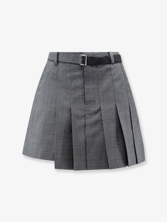 sacai Pleated wool shorts - SACAI - gender_Woman