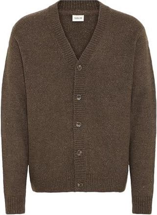 Solid SDHamed Cardigan en tricot pour homme avec col en V et poignets c&ocirc;tel&eacute;s et boutonni&egrave;re Coupe d&eacute;contract&eacute;e, Noir ardoise (190814), XXL