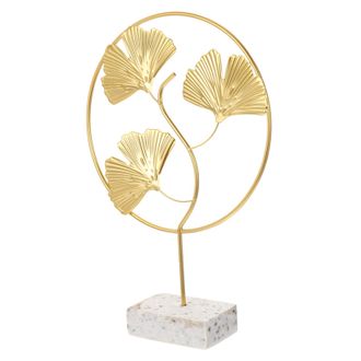 Cabilock Goldenes Ginkgoblatt Dekoration Retro Design Tisch Ornament Ginkgo Figur Schreibtisch Ginkgo Dekor