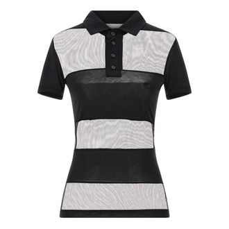 Coperni Gestreiftes- transparentes Poloshirt-Top - - Tops - Damen - Schwarzk - XS