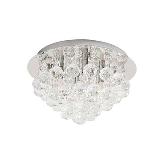 Lindby Plafonnier Antonino &agrave; intensit&eacute; variable (Moderne) en Argent Cristal e. a. pour Salon & Salle manger (&agrave; 4 lampes, G9) cristal plafonnier lampe