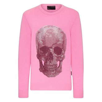 Philipp Plein Homme, Pulls, Rose, Taille: 2XL Pullover Round Neck Iconic Plein