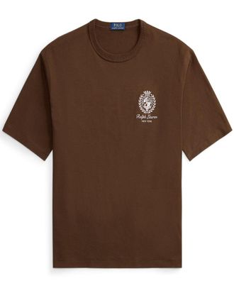 Ralph Lauren T-Shirt aus einem Baumwollstrick mit r&uuml;ckseitigen Wappen-Print, Relaxed Fit in