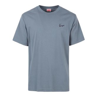 Kenzo Signature T-Shirt mit Stickerei - - Tops - Herren - Grau - L