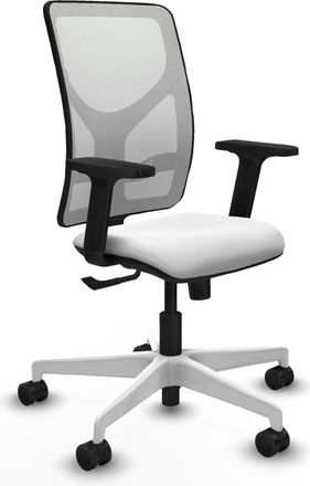 Piqueras y Crespo Wei&szlig;er Schreibtischstuhl mit 2D-Armlehnen, h&ouml;henverstellbare Lendenwirbelst&uuml;tze, ausgestattet mit 3 Positionen und Schneideschaum, Wei&szlig; / Wei&szlig;