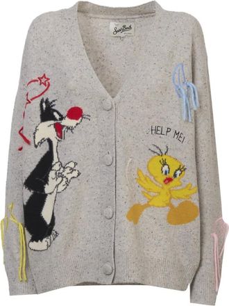 Saint Barth Femme, Pulls, Gris, Taille: 40/42 FR Cardigan Titti e Silvestro Sasi