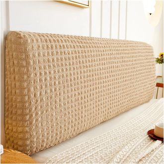 Generic Hochdehnbarer Kopfteilbezug Jacquard-Muster, Weicher Elastischer Staubdichter Kopfteil-Schutzbezug, Waschbarer Dekorativer Kopfteilbezug Schlafzimmer 