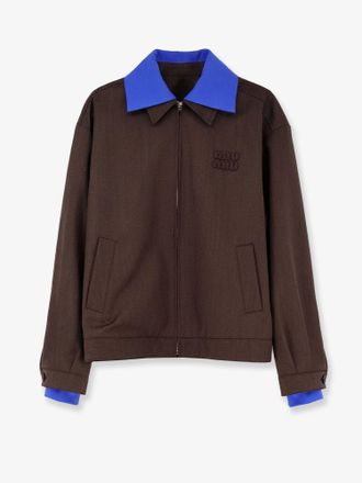 Miu Miu Virgin wool jacket with Logo detail - MIU MIU - gender_Woman