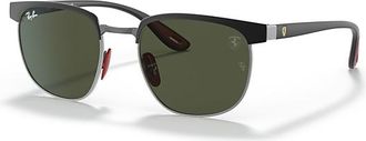 Ray-Ban Rb3698m Scuderia Ferrari Collection Sonnenbrillen Schwarz Fassung Grün Glas 53-20
