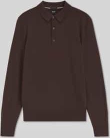 HUGO BOSS Regular Fit Poloshirt aus reiner Wolle Modell Lancione