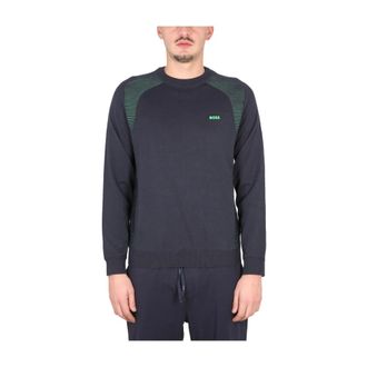 HUGO BOSS Crowling Front Logo Pullover - - Knitwear - Herren - Blau - S