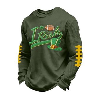 Generic Haut &agrave; manches longues pour homme - Col rond d&eacute;grad&eacute; - L&eacute;ger et respirant - Col rond - Confortable - Doux au toucher, Vert noir, 4XL