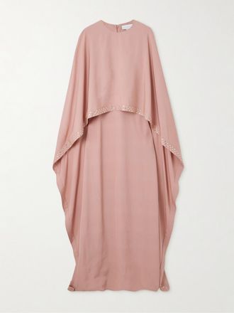 Stella McCartney Robe Aus Cr&ecirc;pe Mit Cape-effekt Und Kristallen - Pink